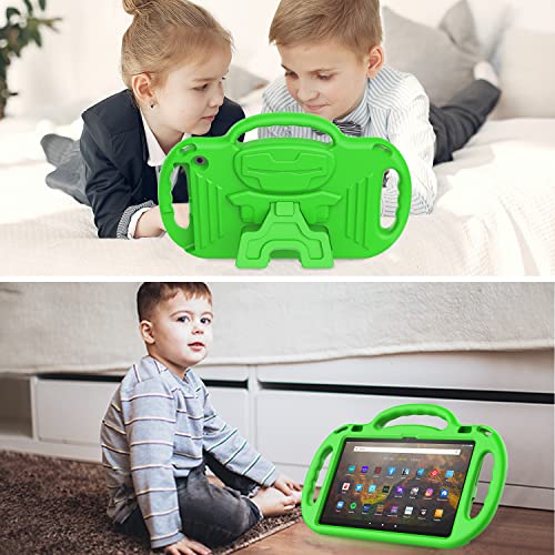 AVAWO Kids Case for Amazon Fire HD 10 & Fire HD 10 Plus Tablet (2021 Release,11th Generation), with Shoulder Strap, Lightweight Shockproof Handle Kids Case for Fire HD 10 2021 Tablet, Green