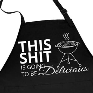 KITCHEPOOL Waterproof Funny Apron for Men, Chef Aprons for Women with 3 Pockets, Adjustable Bid Kitchen Aprons for Chef, Cooking Apron for BBQ, Baking - This Is Going to Be