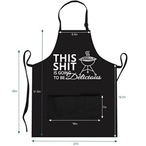 KITCHEPOOL Waterproof Funny Apron for Men, Chef Aprons for Women with 3 Pockets, Adjustable Bid Kitchen Aprons for Chef, Cooking Apron for BBQ, Baking - This Is Going to Be