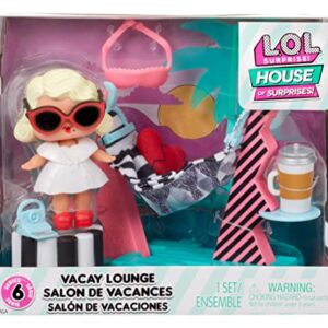 LOL Surprise OMG House of Surprises Vacay Lounge Playset with Leading Baby Collectible Doll with 8 Surprises, Dollhouse Accessories, Holiday Toy, Great Gift for Kids Ages 4 5 6+ Years Old & Collectors