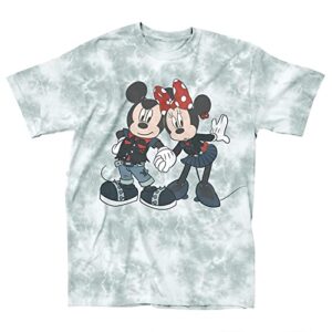 disney ladies mickey mouse fashion shirt mickey & minnie mouse clothing - mickey mouse tie dye t-shirt (grey cloud wash, large)