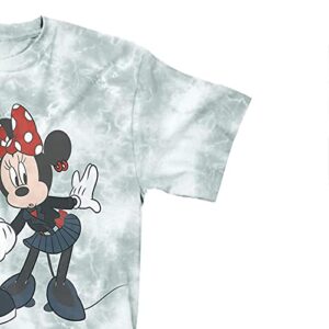 Disney Ladies Mickey Mouse Fashion Shirt Mickey & Minnie Mouse Clothing - Mickey Mouse Tie Dye T-Shirt (Grey Cloud Wash, Large)