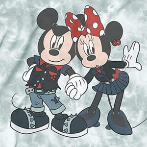 Disney Ladies Mickey Mouse Fashion Shirt Mickey & Minnie Mouse Clothing - Mickey Mouse Tie Dye T-Shirt (Grey Cloud Wash, Large)