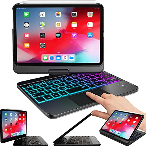 Snugg iPad Mini 6 Case with Keyboard (2021-6th Gen), Wireless Backlit Touchpad Bluetooth Case 360 Degree Rotatable iPad Mini Keyboard - Black