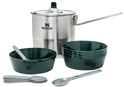 Stanley Adventure 4-Person Cookset, 11-Piece Camping Cooking Kit with 2.6 Quart Stainless Steel Pot and Utensils