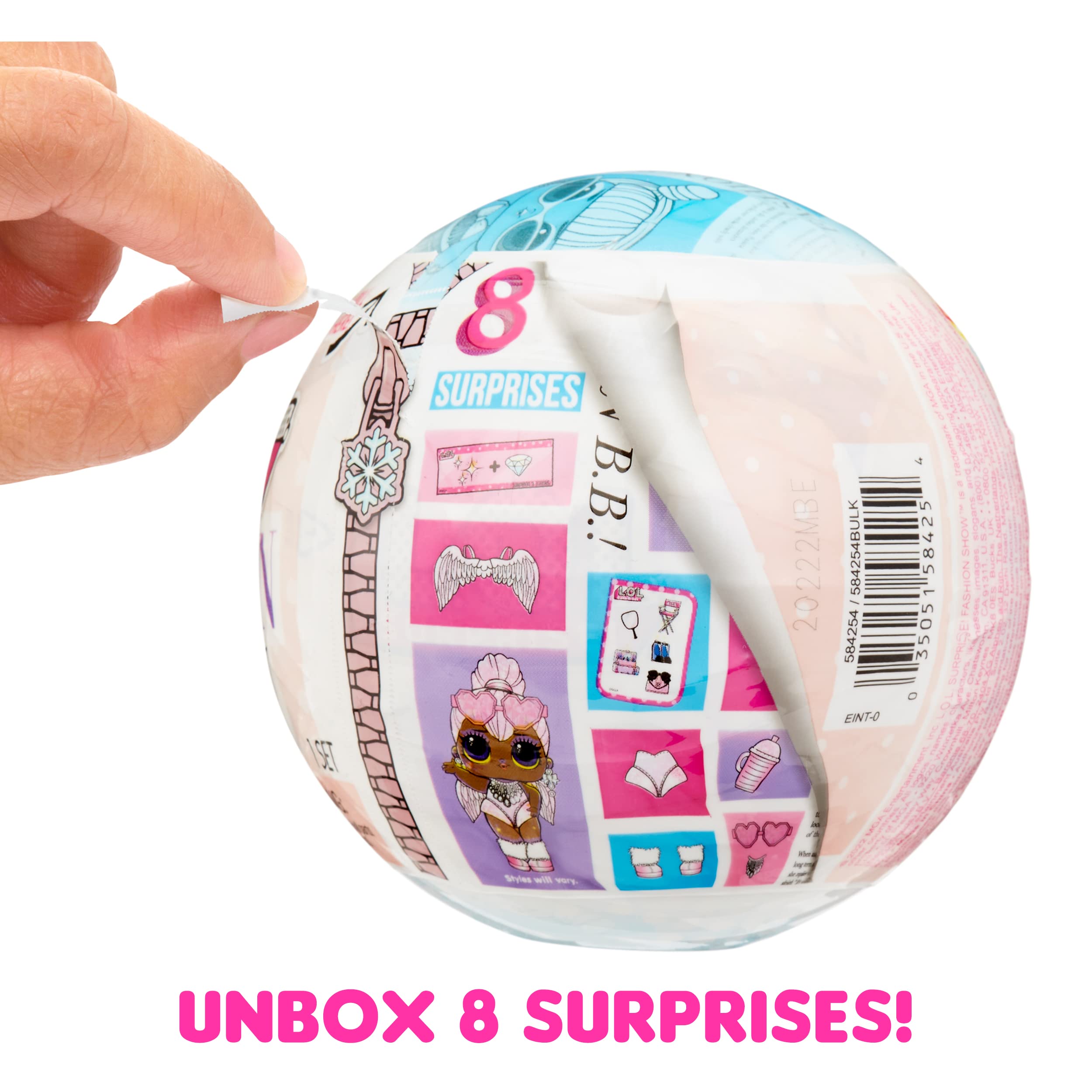 L.O.L. Surprise! Fashion Show Dolls in Paper Ball with 8 Surprises- Collectible Doll Including Stylish Accessories, Holiday Toy, Great Gift for Kids Girls Ages 4 5 6+ Years Old