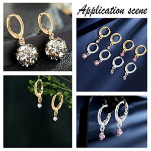 DICOSMETIC 24Pcs 12/15mm Huggie Hoop Earrings 2 Colors Round Open Loop Earring Hypoallergenic Leverback Earring French Hook Earwire Stainless Steel Drop Dangle Earrings for Earring Making Craft