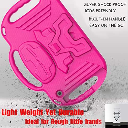 LTROP Kids Case for All-New Fire HD 10 and Fire HD 10 Plus (11th Generation, 2021) 10.1-Inch with Shoulder Strap, Light Weight Shockproof Kid-Proof Handle Stand Cover Case for Fire HD 10 Tablet - Pink