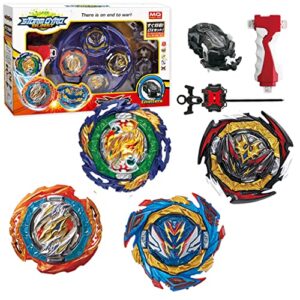 battling tops burst toy game 4 set spinning tops 2 launchers battle gyro battling tops set great birthday gift for children kids boys ages 6+ (1854)