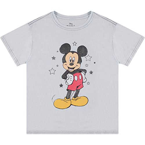 Disney Ladies Mickey Mouse Fashion Shirt Mickey & Minnie Mouse Clothing - Mickey Mouse Tie Dye T-Shirt (Blue, Small)