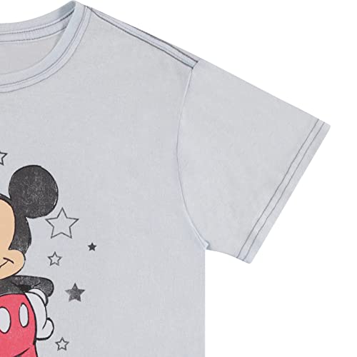 Disney Ladies Mickey Mouse Fashion Shirt Mickey & Minnie Mouse Clothing - Mickey Mouse Tie Dye T-Shirt (Blue, Small)