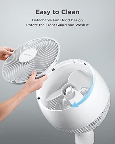 AIRMATE Air Circulator Fan with Remote,Oscillating Fans for Indoors Turbo Silence, Pedestal Fan, Cooling Fan with 4 Modes 12 Speed, Standing Fans for Home, Office, Bedroom