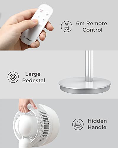 AIRMATE Air Circulator Fan with Remote,Oscillating Fans for Indoors Turbo Silence, Pedestal Fan, Cooling Fan with 4 Modes 12 Speed, Standing Fans for Home, Office, Bedroom