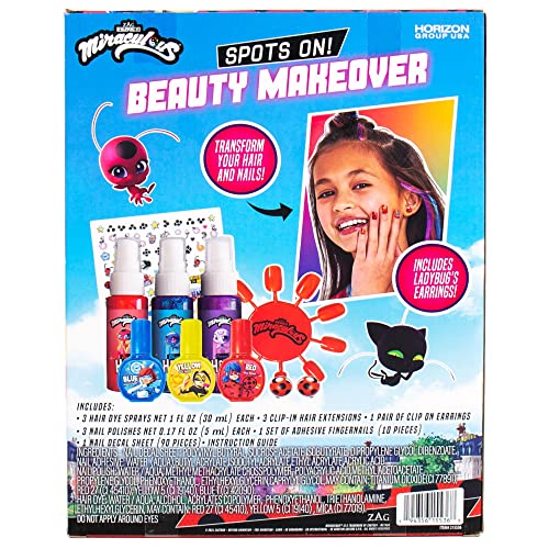 Miraculous Spots On Beauty Makeover Beauty Studio for Kids, Create Your Own Hair Art & Manicure Kit, Great for Girls Sleepover & Birthday Party, Fashion Party Ideas, Nail Art for Kids Ages 6, 7, 8, 9