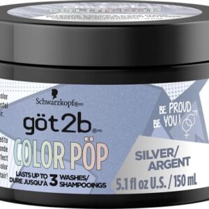 Got2b Color Pop Semi-Permanent Hair Color Mask, Silver, 5.1 oz