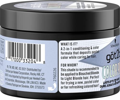 Got2b Color Pop Semi-Permanent Hair Color Mask, Silver, 5.1 oz