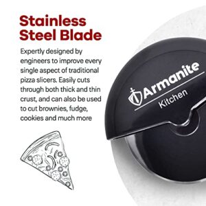 Armanite - Disc Easy-Clean Pizza Cutter, No Frills Pizza Slicer for Toast, Dough, and More, Compact and Convenient Pizza Wheel Made for Smooth Slicing, Black