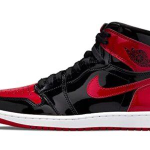 Jordan Men's 1 Retro High OG Patent Bred Black/Varsity Red-White (555088 063) - 9.5