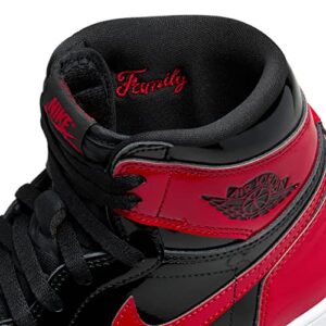 Jordan Men's 1 Retro High OG Patent Bred Black/Varsity Red-White (555088 063) - 9.5