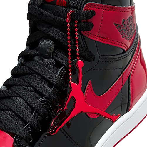 Jordan Men's 1 Retro High OG Patent Bred Black/Varsity Red-White (555088 063) - 9.5