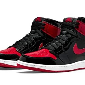 Jordan Men's 1 Retro High OG Patent Bred Black/Varsity Red-White (555088 063) - 9.5