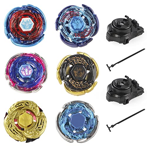 Bey Battling Tops Metal Fusion Starter Set Gyro 6 Piece Pack, 2 Launchers Battle Set,Gift for Kids Children Boys and Girls Ages 6+