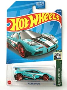 diecast hot wheels mclaren f1 gtr, retro racers 3/10 [turquoise] 57/250