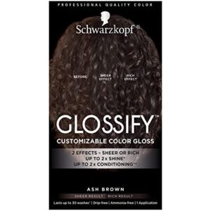 schwarzkopf glossify customizable color gloss, ash brown