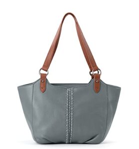 the sak womens bolinas leather satchel, dusty blue, one size us