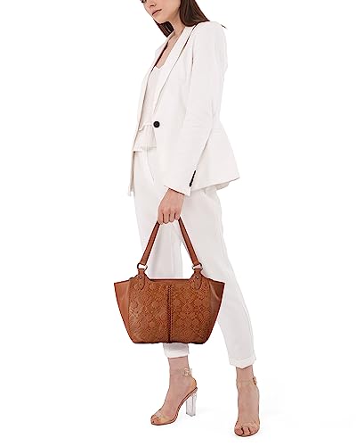 The Sak Womens Bolinas Leather Satchel, Tobacco Floral Embossed, One Size US