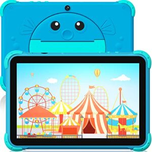 kids tablet 10 inch toddler tablet for kids wifi tablet for toddlers children's tablet with case included 32gb kids tablets for kids kid proof case touch screen parental control youtube neflix (blue)