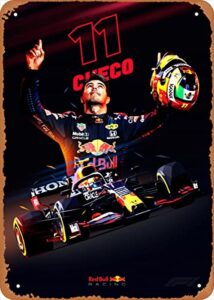 ysirseu sergio perez low poly metal tin sign 8 x 12 in formula 1 vintage poster man cave decorative