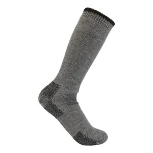 carhartt men's heavyweight wool blend boot sock, charcoal, x-large