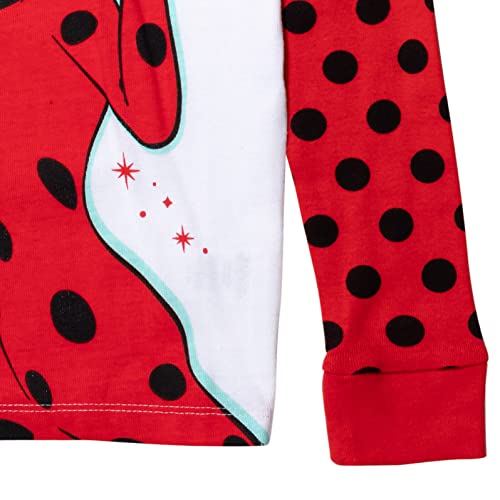 Miraculous Ladybug Little Girls Pajama Shirt and Pants Sleep Set Red/White 6-6X