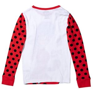 Miraculous Ladybug Little Girls Pajama Shirt and Pants Sleep Set Red/White 6-6X