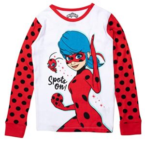 Miraculous Ladybug Little Girls Pajama Shirt and Pants Sleep Set Red/White 6-6X