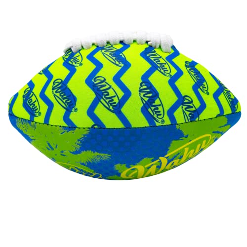 WAHU Mini Football Blue/Green 6.5-Inch Length - 100% Waterproof with Real Laces for Use in and Out of Water