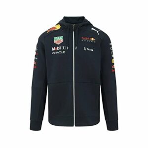 red bull racing f1 men's 2022 team full zip hooded sweatshirt navy