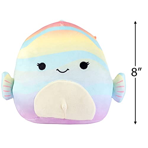 Squishmallows 8" Canda The Rainbow Fish - Officially Licensed Kellytoy Plush - Collectible Soft & Squishy Stuffed Animal Toy - Add to Your Squad - Gift for Kids, Girls & Boys - 8 Inch