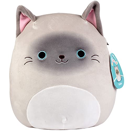 Squishmallows 10" Felton The Siamese Cat - Officially Licensed Kellytoy Plush - Collectible Soft & Squishy Kitty Stuffed Animal Toy - Add to Your Squad - Gift for Kids, Girls & Boys - 10 Inch