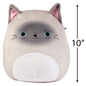 Squishmallows 10" Felton The Siamese Cat - Officially Licensed Kellytoy Plush - Collectible Soft & Squishy Kitty Stuffed Animal Toy - Add to Your Squad - Gift for Kids, Girls & Boys - 10 Inch