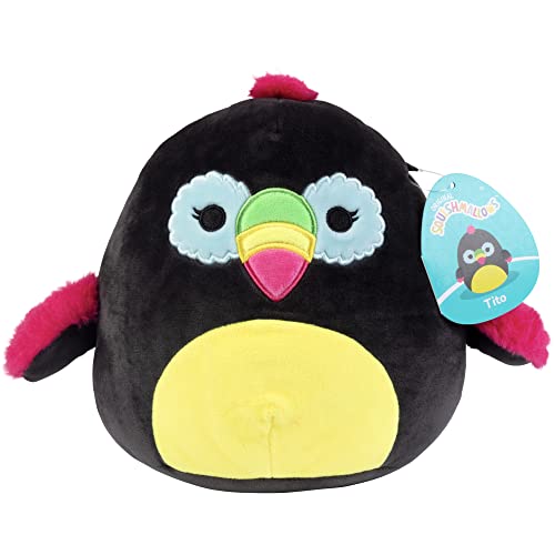 Squishmallows 8" Tito The Toucan - Official Kellytoy Adorable Plush - Cute and Soft Bird Stuffed Animal Toy - Great Gift for Kids