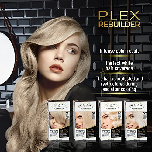 Il Salone Milano Plex Rebuilder Permanent Hair Color- 10.1 Extra Light Ash Blonde Hair Dye - Professional Salon - Premium Quality - Protects and Restructures - Paraffin, Paraben, Ethyl Alcohol Free