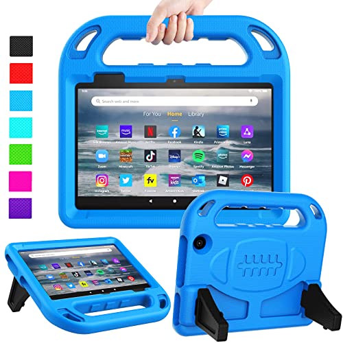 LTROP All-New Amazon Kindle Fire 7 Tablet Case(12th Generation, 2022 Release), Fire 7 Tablet Case, Shockproof Light Weight Bumper Kids Case for Fire 7 2022 Tablet Latest Model(7” Display), Blue