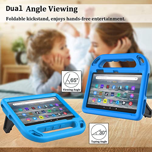 LTROP All-New Amazon Kindle Fire 7 Tablet Case(12th Generation, 2022 Release), Fire 7 Tablet Case, Shockproof Light Weight Bumper Kids Case for Fire 7 2022 Tablet Latest Model(7” Display), Blue