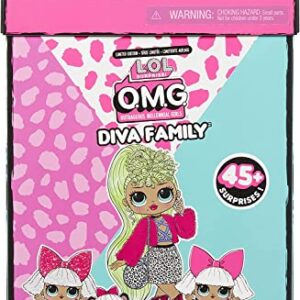 L.O.L. Surprise! OMG Diva Family with 45 Surprises Including (1) Pink Fashion Doll with (4) Collectible Dolls and Accessories Toy Playset