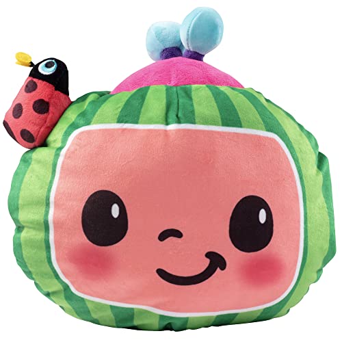 CoComelon Melon Plush Pillow with Lights & Music - Bed Time Sleep Musical Glow Toy for Night & Nap Time - Officially Licensed - Stuffed Animal Gift for Kids & Toddlers 18+ Months