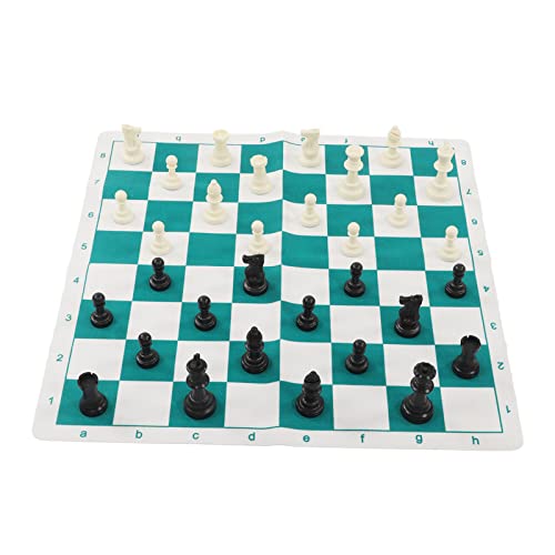 Chess Piece, Portable Travel Chess Game Set Roll Up Chess Board Set for Family Gatherings Travel(King Height 75MM)