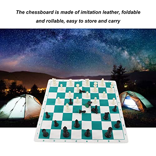 Chess Piece, Portable Travel Chess Game Set Roll Up Chess Board Set for Family Gatherings Travel(King Height 75MM)