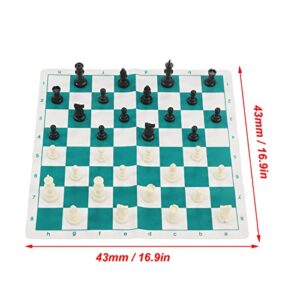 Chess Piece, Portable Travel Chess Game Set Roll Up Chess Board Set for Family Gatherings Travel(King Height 75MM)